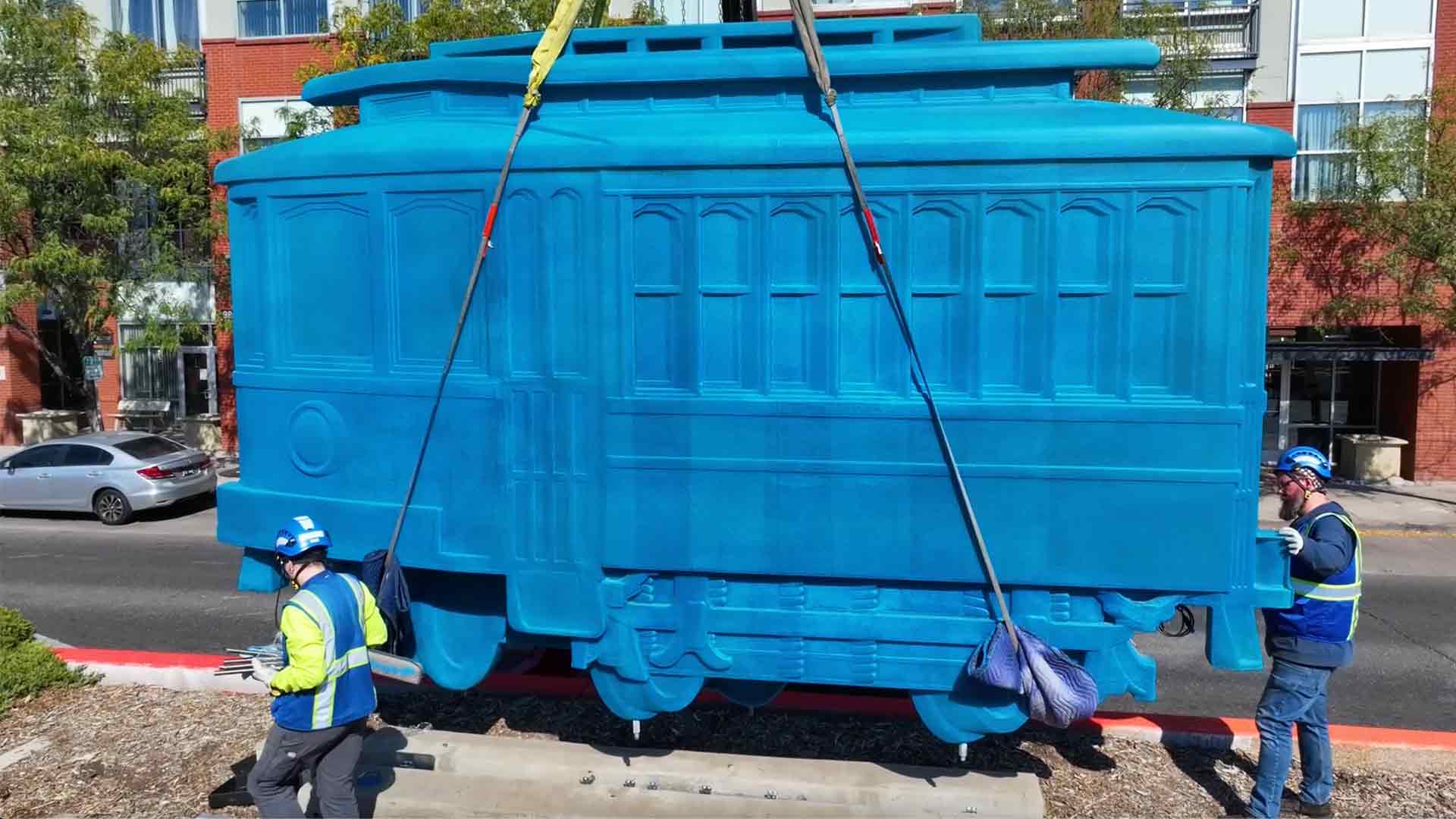 Ghost Trolley Public Art Reinstalled | Auroratv